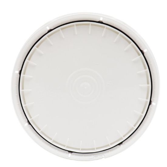 5 Gallon White HDPE Plastic Straight Side Pail, Plain Tear Tab Cover ...