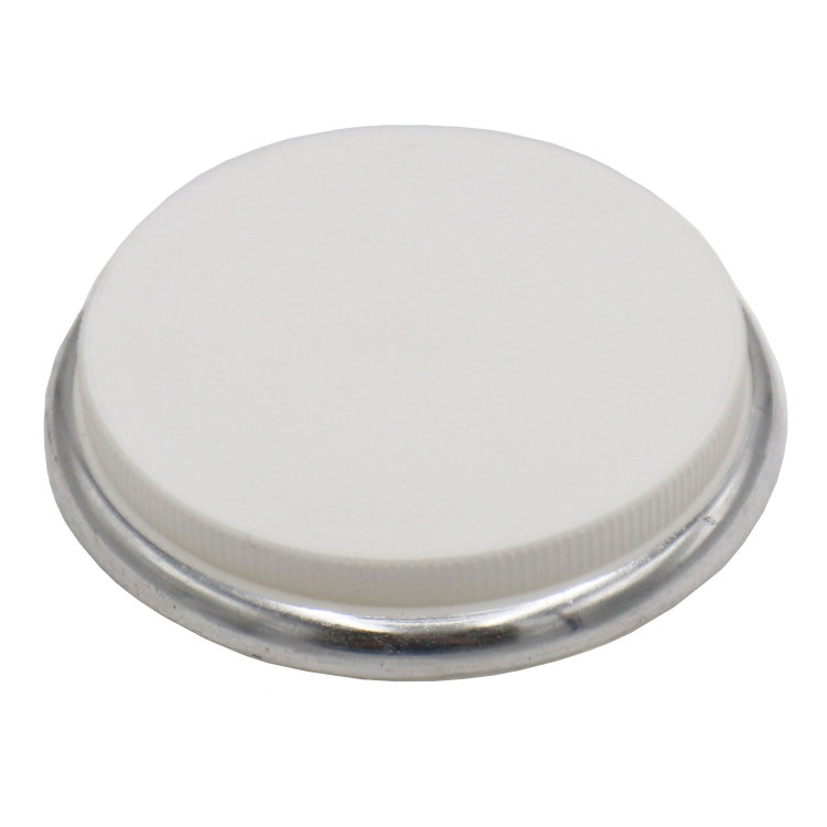 2" White Plastic Crimp on Capseal. Pipeline Packaging