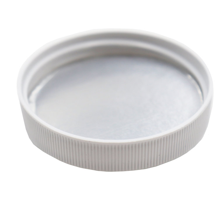 53 mm, 53-400 White Ribbed, Matte Top, PP Plastic Screw Cap, FSM-1 Pulp ...