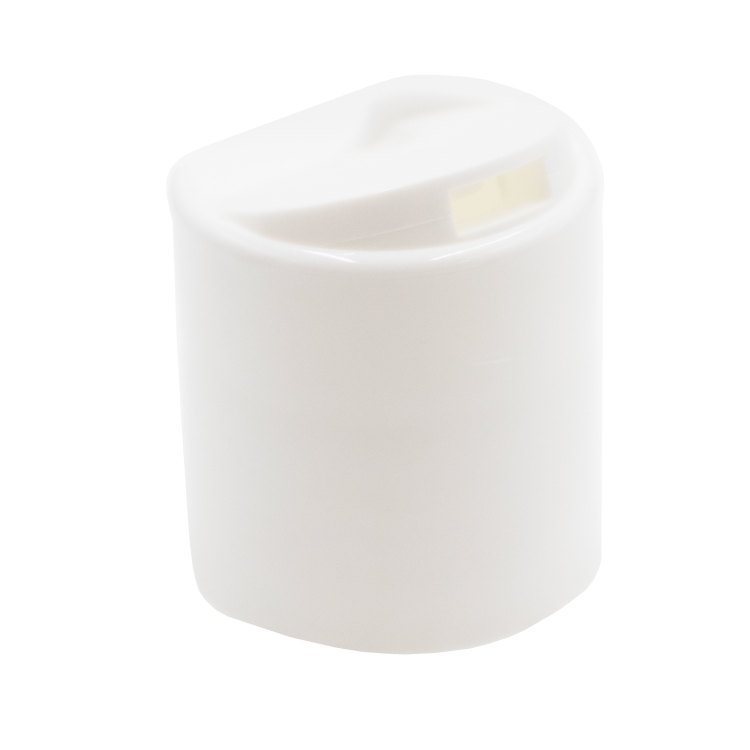 24 mm, 24-410 White PP Plastic Smooth Disc Top Cap, .310-.108" Orifice. Pipeline Packaging