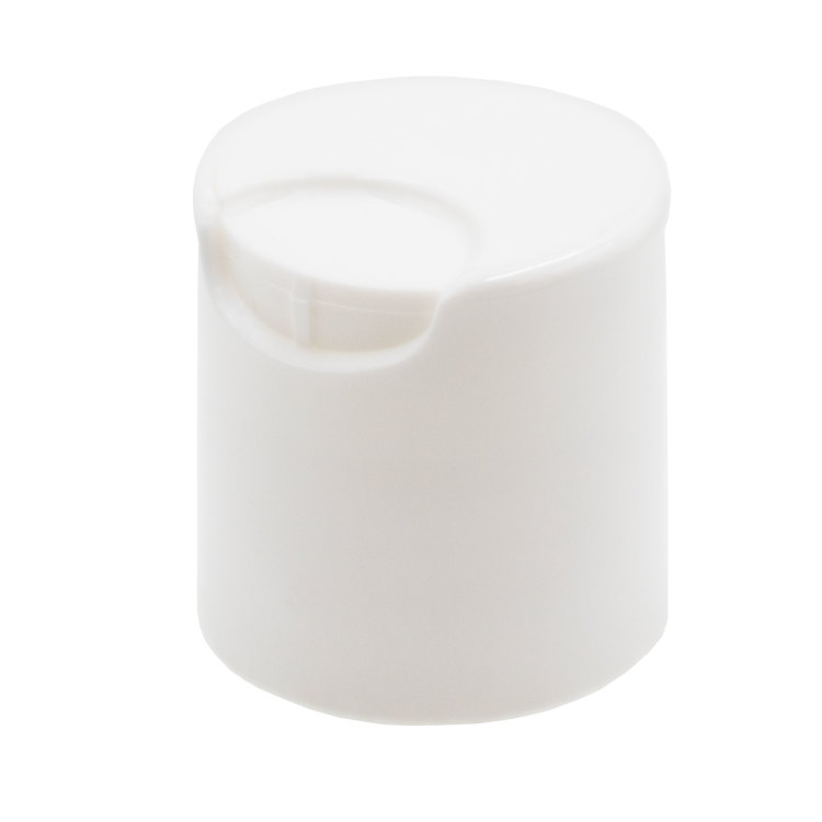 24 mm, 24-410 White PP Plastic Smooth Disc Top Cap, .310-.108" Orifice. Pipeline Packaging