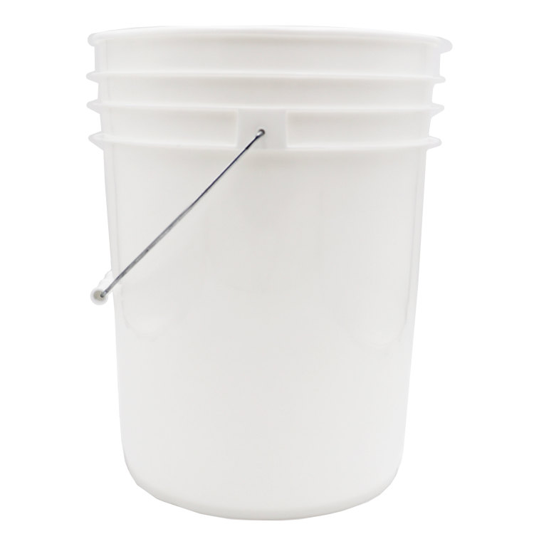 20 Liter White HDPE Plastic Open Head Pail w/ Metal Handle. Pipeline ...
