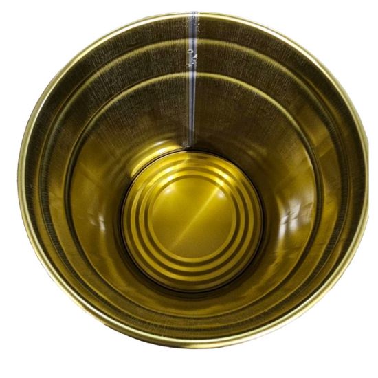 5 Gallon Gray Steel Open Head Pail, Double Bead, Gold Phenolic Lining ...