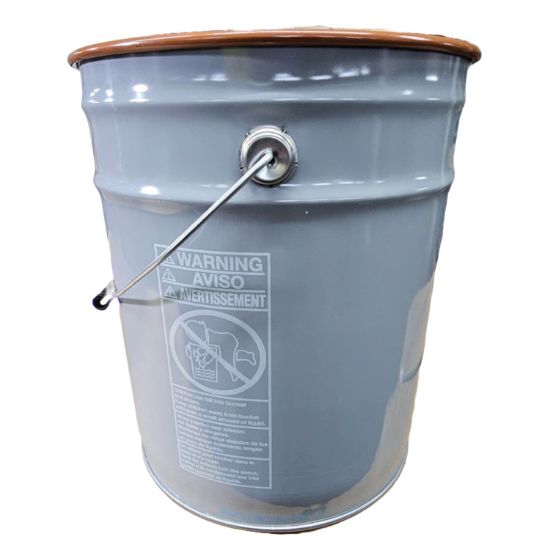 5 Gallon Gray Steel Open Head Pail, w/ CWL, Red Phenolic Lining, 3.5 ...