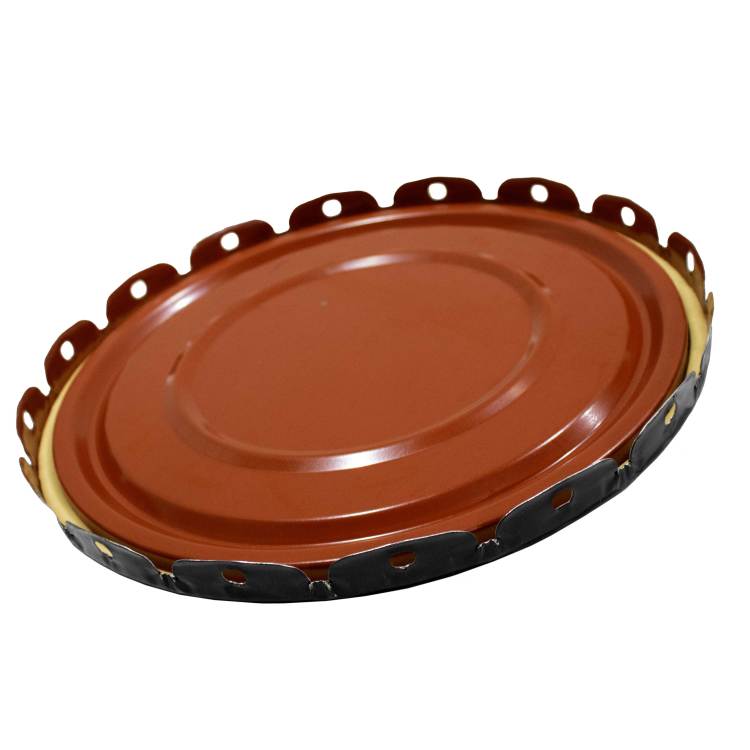 5 GALLON BLACK, RED PHENOLIC LINED STEEL STEEL LUG COVER. Pipeline ...