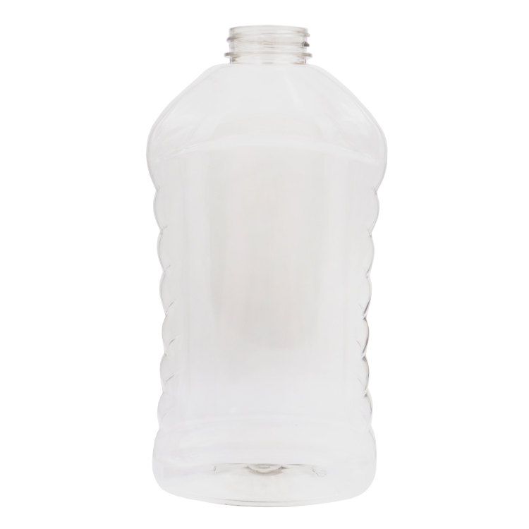 48 oz Clear PET Plastic Inverted Ribbed Hour Glass Bottle, 38-400 ...