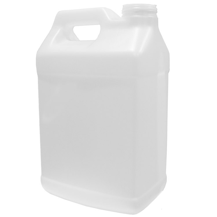 2.5 Gallon Natural HDPE Plastic F-Style Rectangular Bottle, 63 mm Neck ...