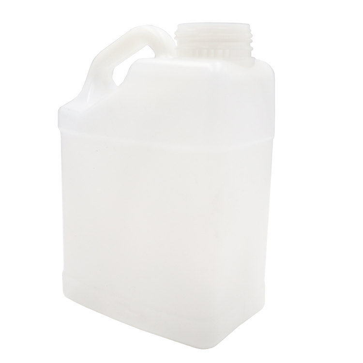 4 Liter Natural HDPE Plastic Slant Handle F-Style Bottle, 63 mm, Temper ...