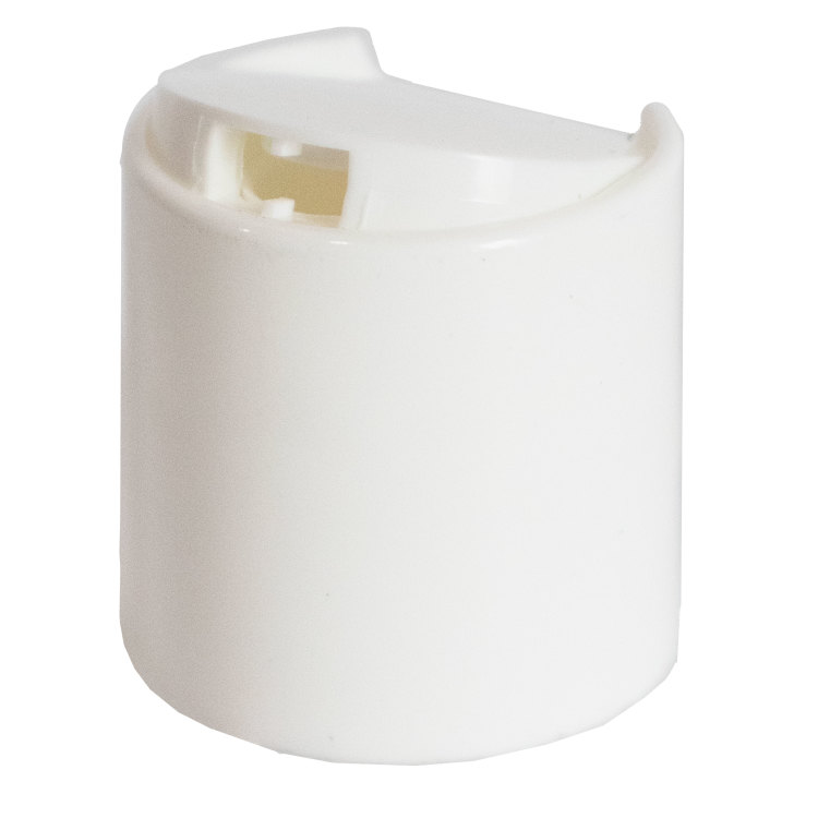 28mm 28-410 White PP Plastic Smooth Top Disc Cap, No Liner, .330 ...