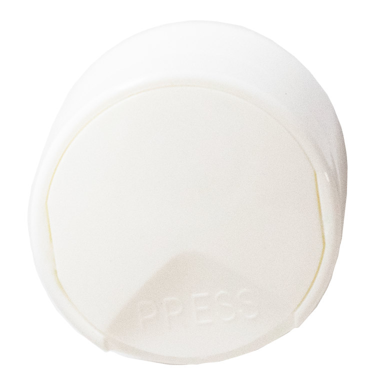 28mm 28-410 White PP Plastic Smooth Top Disc Cap, No Liner, .330 ...