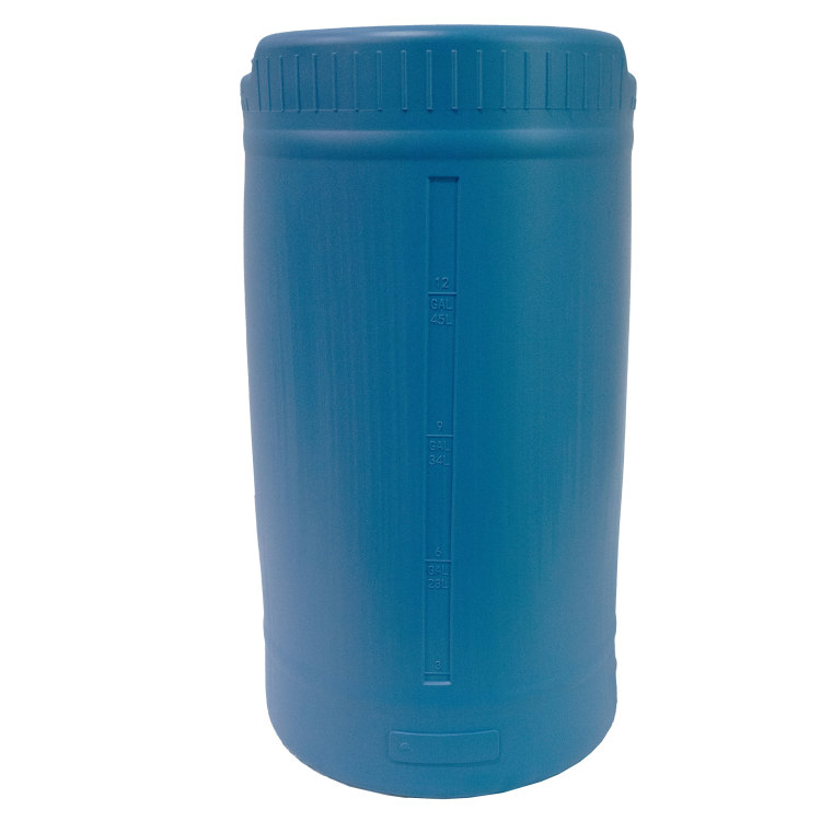 15 Gallon Blue Plastic Tight Head Drum, 2" x 2" Tri-Sure Fittings, EPDM ...