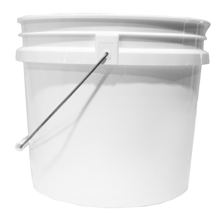 3.5-Gallon White HDPE Plastic Open Head Pail w/ Metal Bail. Pipeline ...