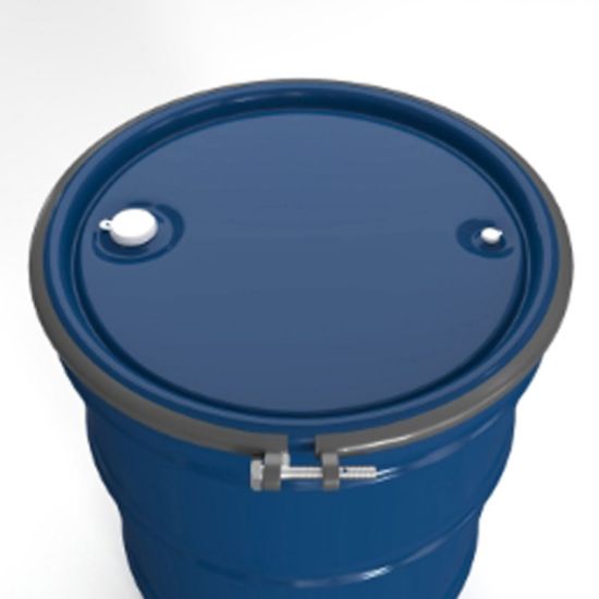30 Gallon Blue Steel Open Head Drum, Buff Phenolic Lined, 2" & 3/4 ...