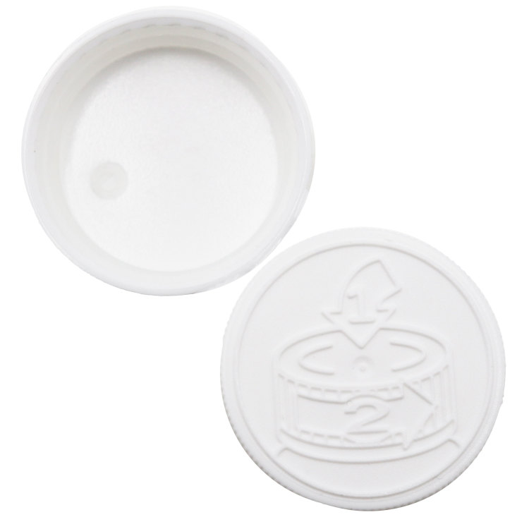 38 mm 38-400 White PP Plastic Child Resistant Vented Cap, 3-Ply Foam ...